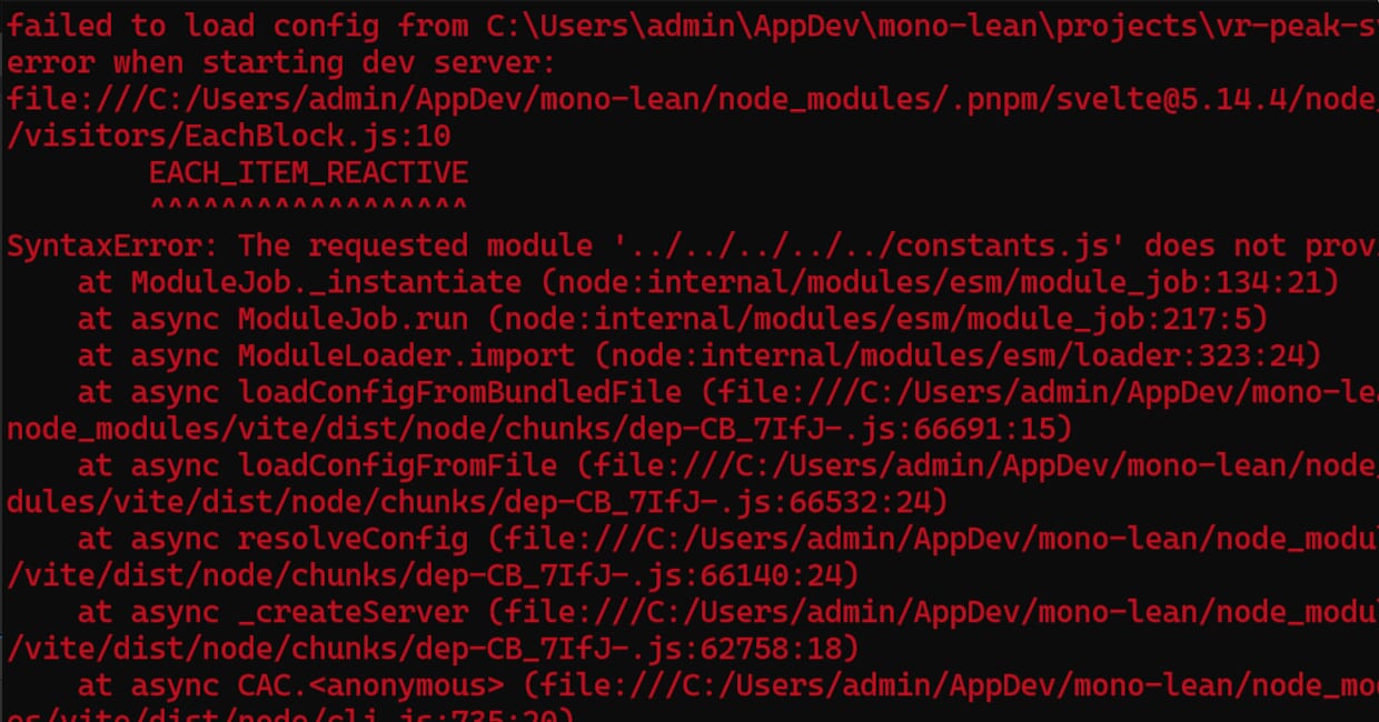 failed to load config from ~ vite.config.tsエラーの対処 failed to load config from ~ vite.config.tsエラーの対処